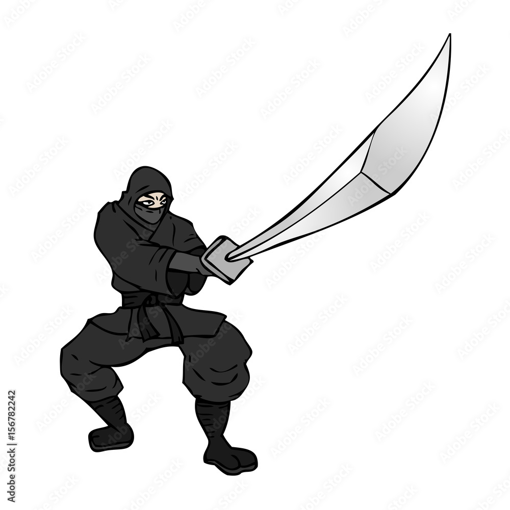 ninja draw Stock Vector | Adobe Stock