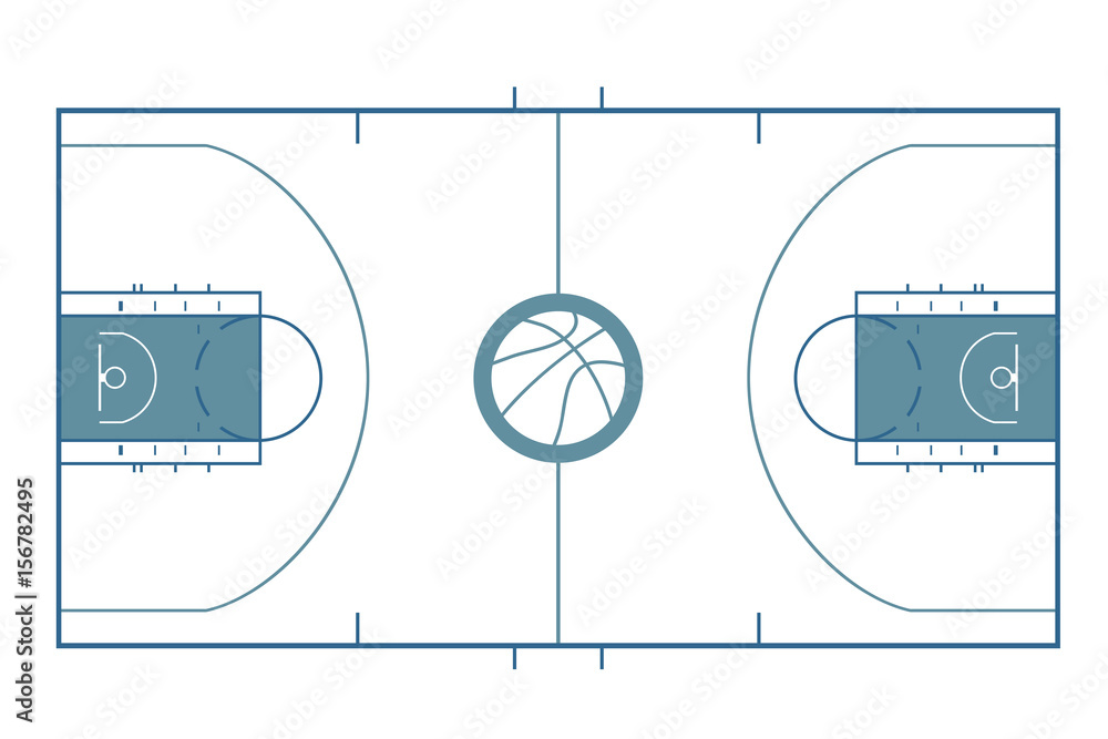basketball court illustration Stock Vector | Adobe Stock
