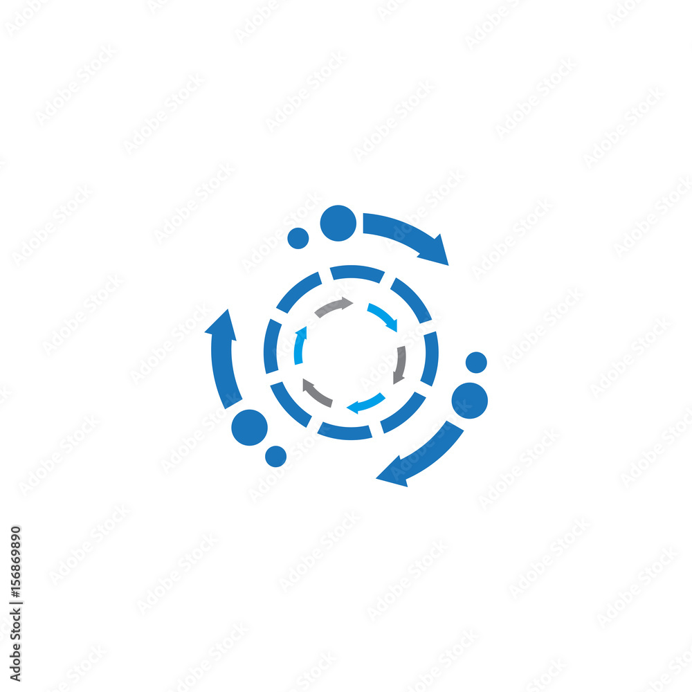 Abstract structure logo design template. Geometric dot hub swirl flower ...