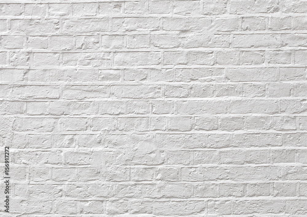 White Painted Brick Background
