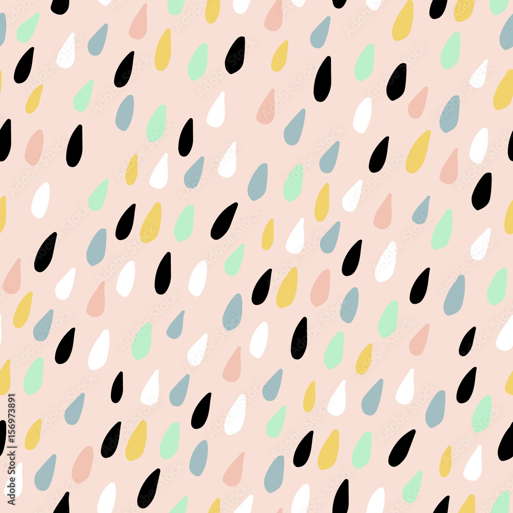 Cute seamless pattern with colorful water drops. Childish texture for ...