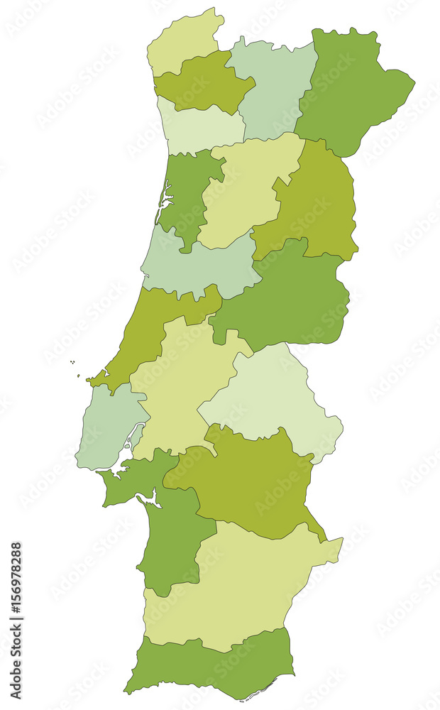 Highly detailed editable political map with separated layers. Portugal ...