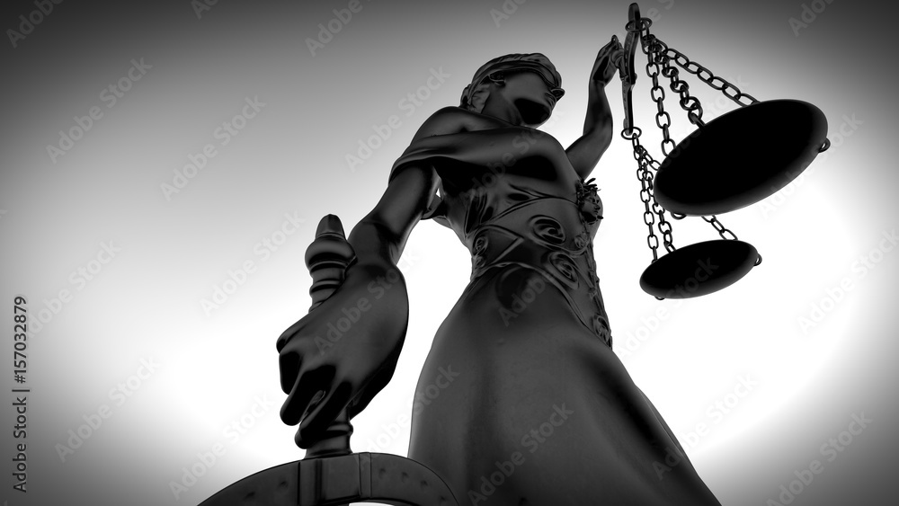 Themis with scale and sword 3d rendering Stock Illustration | Adobe Stock