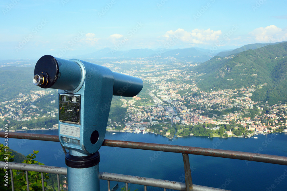 Spectacular view of Lake Como from the top of San Maurizio of Brunate ...