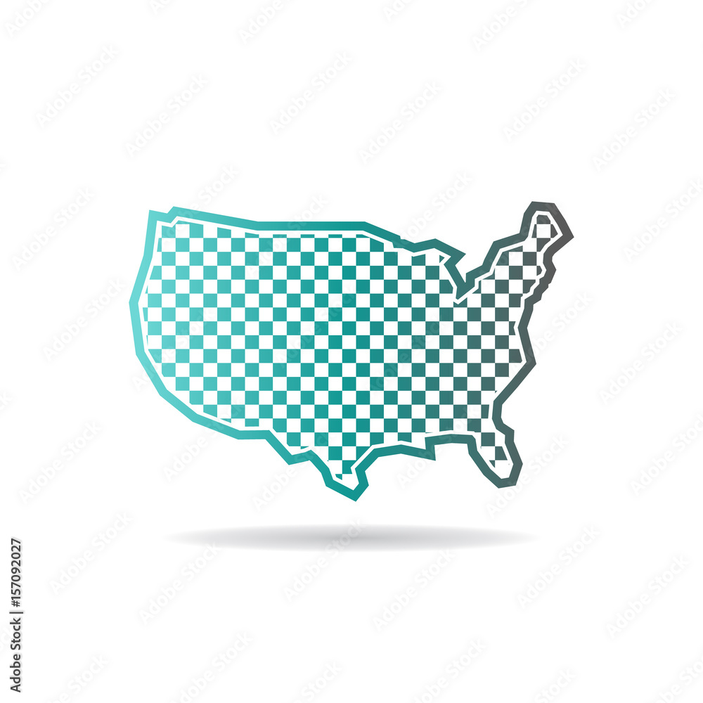 Checkered United States Map Logo Illustration Stock Vector | Adobe Stock