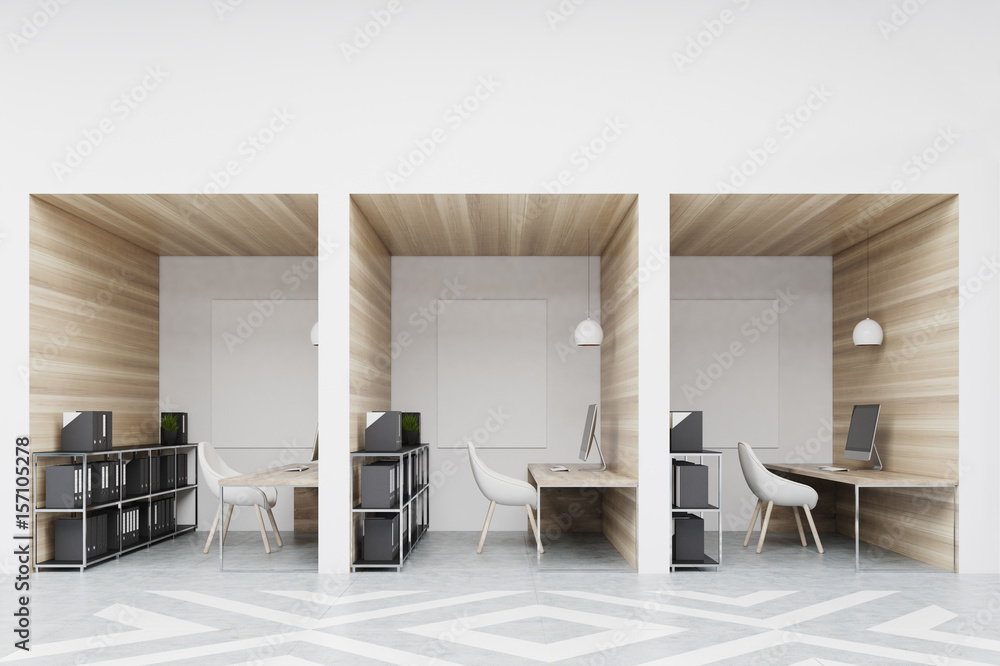 Office cubicles with pictures Stock Photo | Adobe Stock