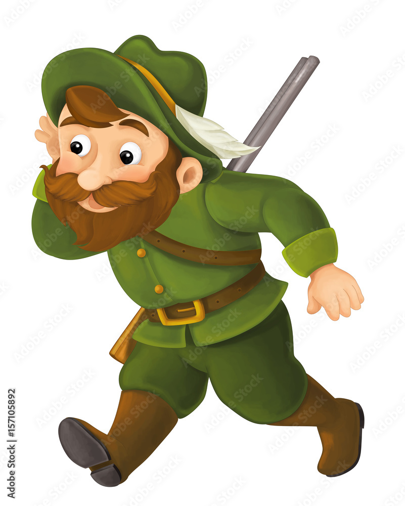 cartoon happy hunter illustration for children Stock Illustration ...