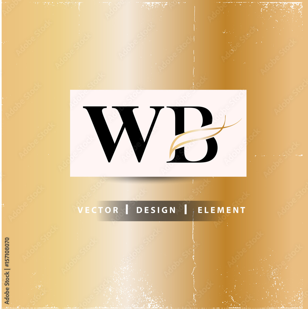 WB Letter Logo Design Concept Stock Vector | Adobe Stock