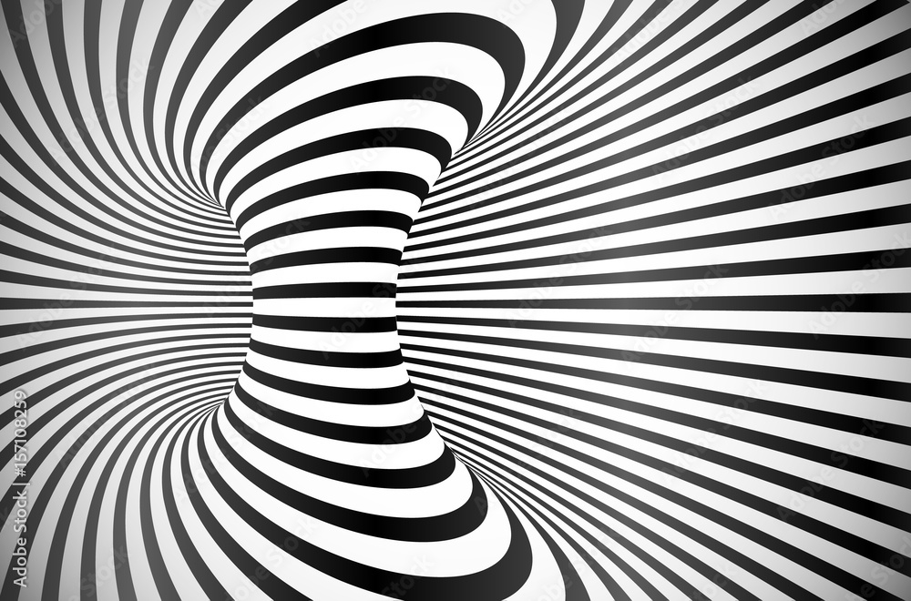 Black and white stripes optical illusion abstract vector background ...