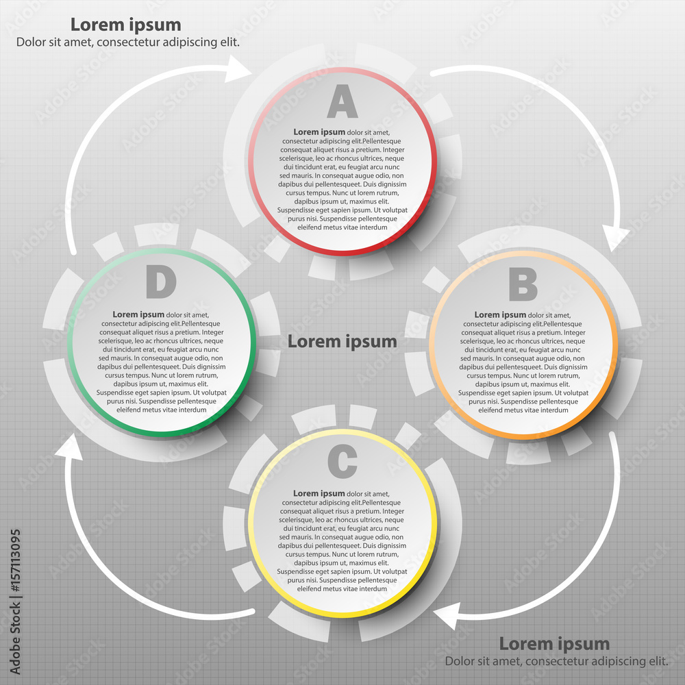 Colorful paper 3d circle in cycle loop sequence for website ...