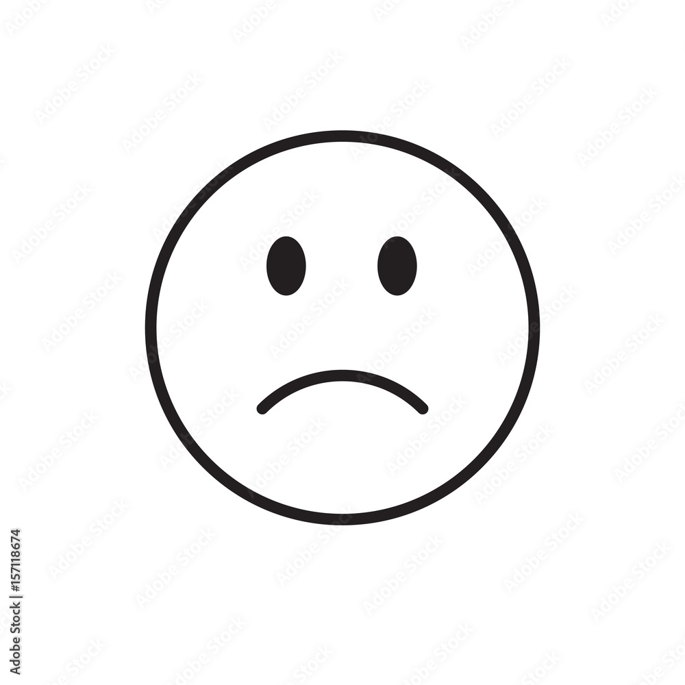 Cartoon Face Sad Negative People Emotion Icon Vector Illustration Stock ...