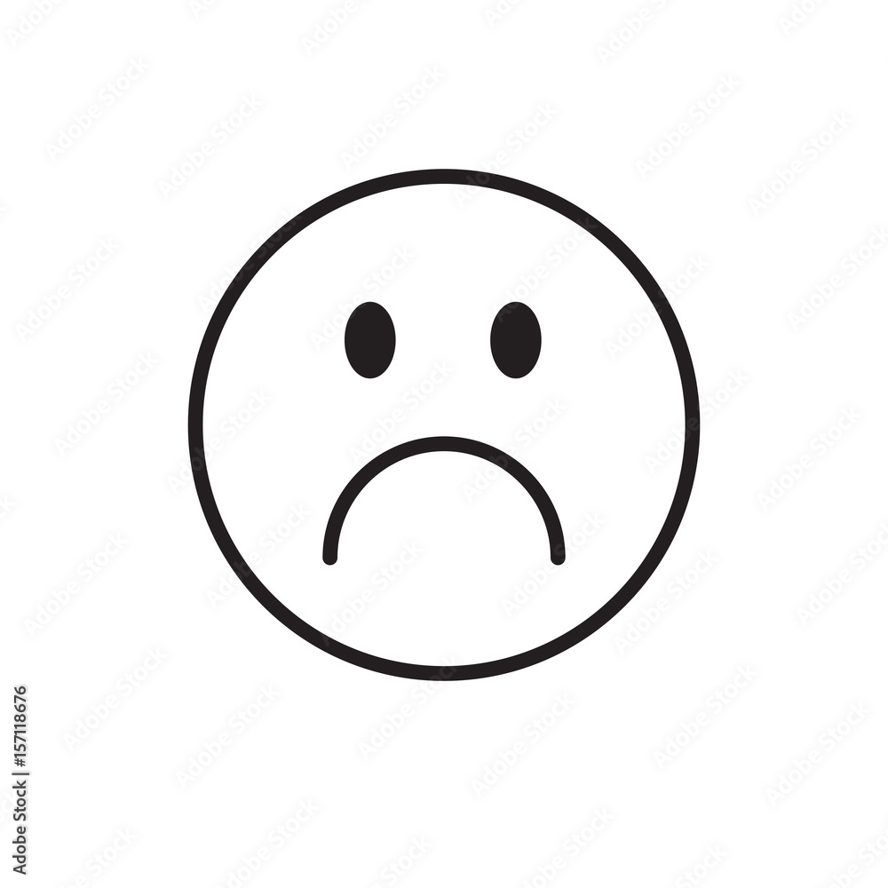 Cartoon Face Sad Negative People Emotion Icon Vector Illustration Stock ...