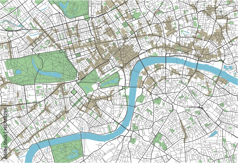 Colorful London vector city map Stock Vector | Adobe Stock