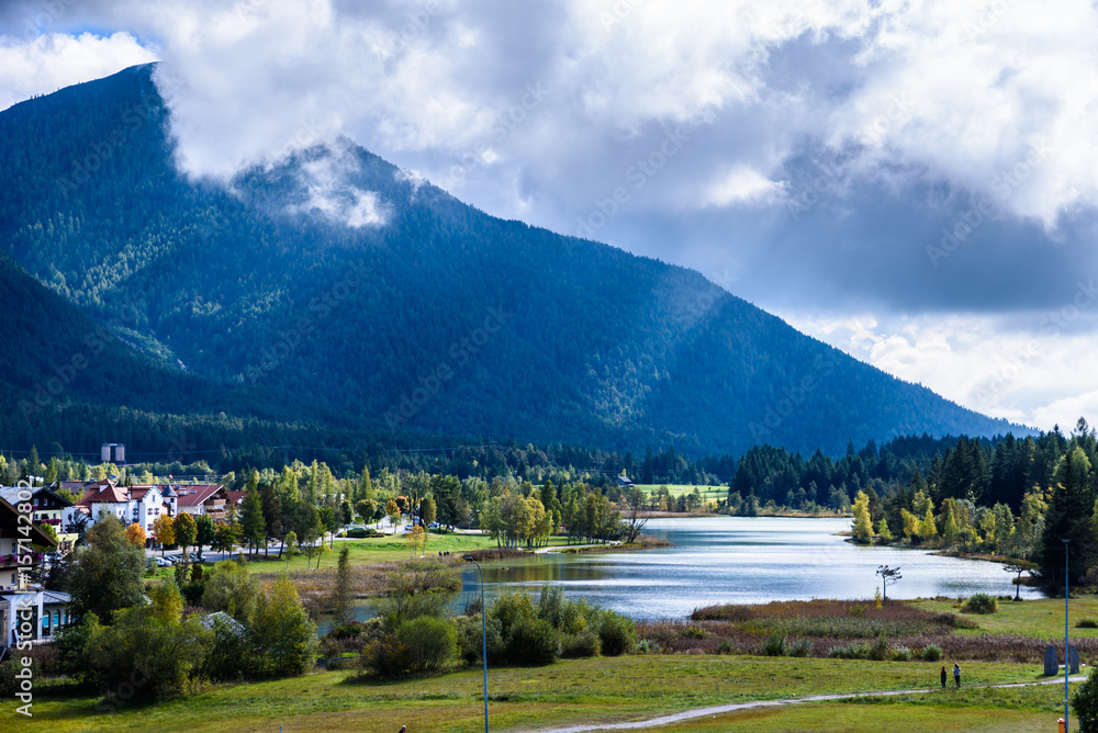 Lake Wildsee at Seefeld in Tirol, Austria - Europe Stock-Foto | Adobe Stock