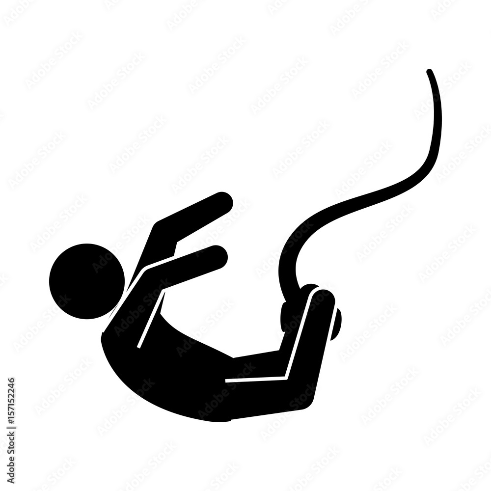 pictogram man practice bungee jumping, vector illustration Stock Vector ...