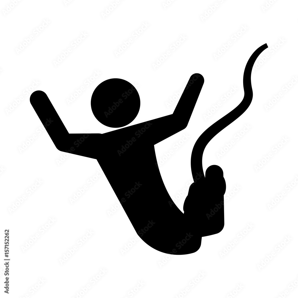 pictogram man practice bungee jumping, vector illustration Stock Vector ...