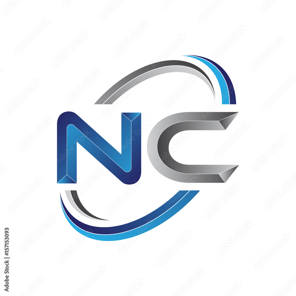 Simple initial letter logo modern swoosh NC Stock Vector | Adobe Stock Simple initial letter logo modern swoosh NC Stock Vector | Adobe Stock