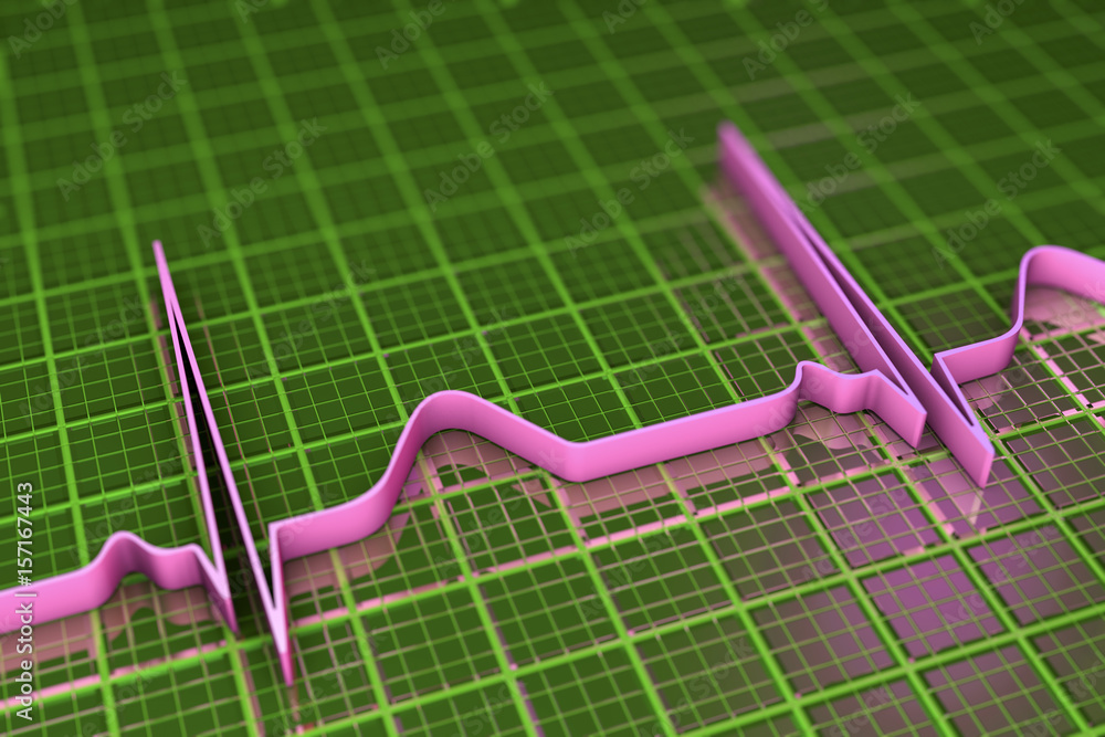 Electrocardiogram, ECG medical background, scienctific background 3D ...