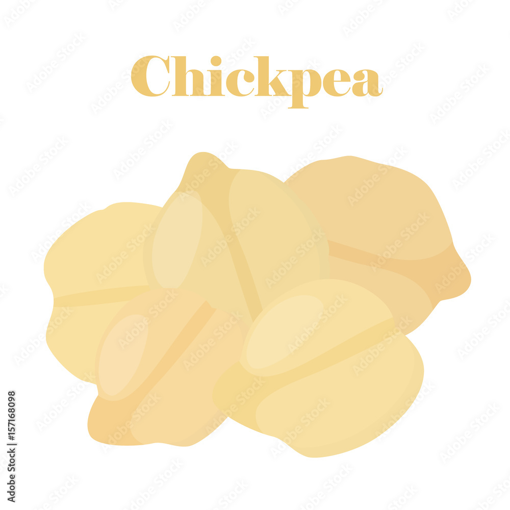 Chickpea, Bengal gram, chick peas made in cartoon flat style Stock ...