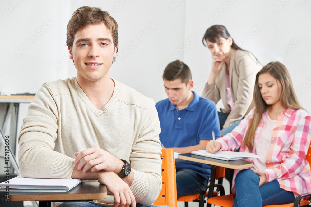 Teenage boy taking a test Stock Photo | Adobe Stock