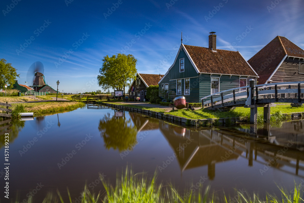 Zaanse Schans has a collection of well-preserved historic windmills and ...