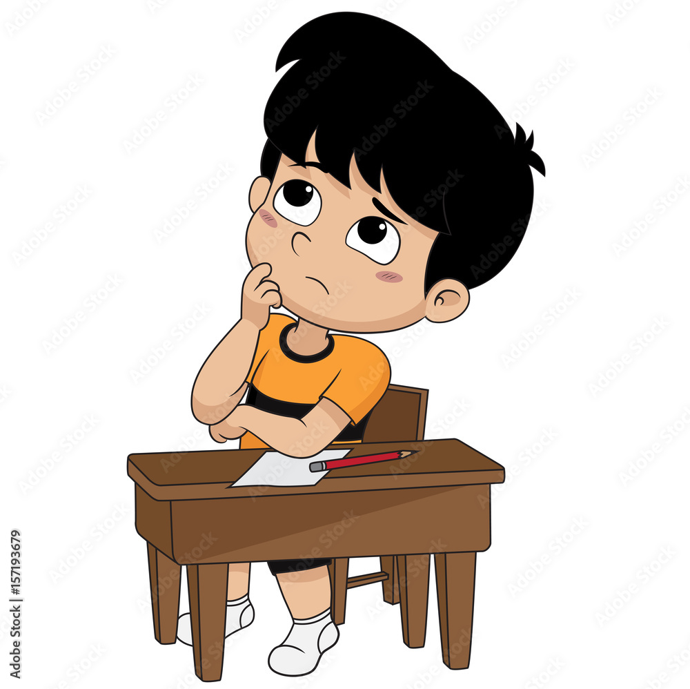 kid thinking.vector and illustration. Stock Vector | Adobe Stock
