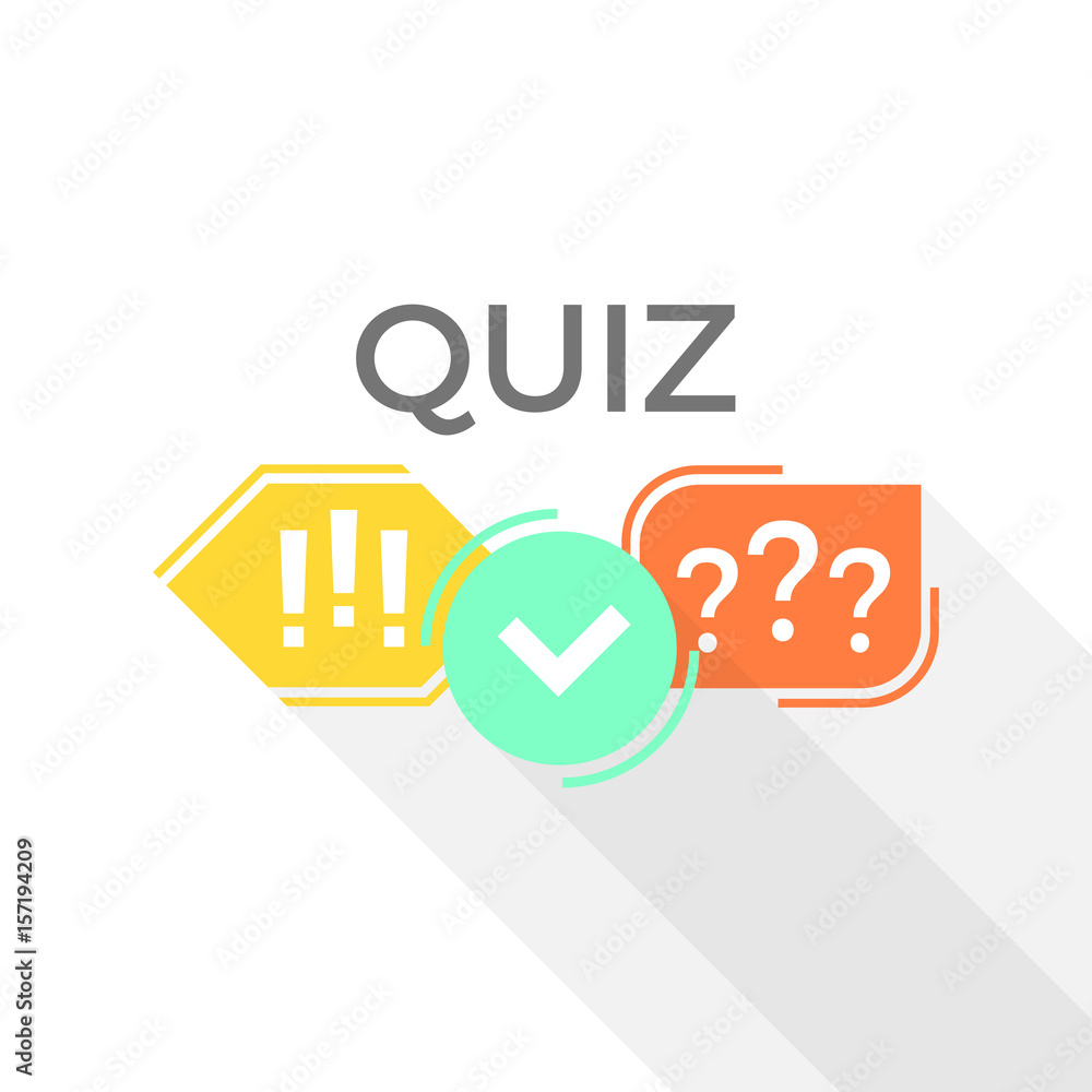 Quiz vector logo isolate on white background, flat speech symbols ...