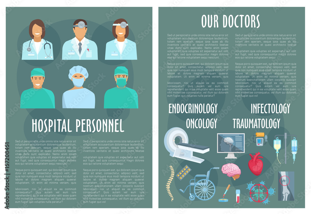 Hospital medical personnel, doctor poster design Stock Vector | Adobe Stock