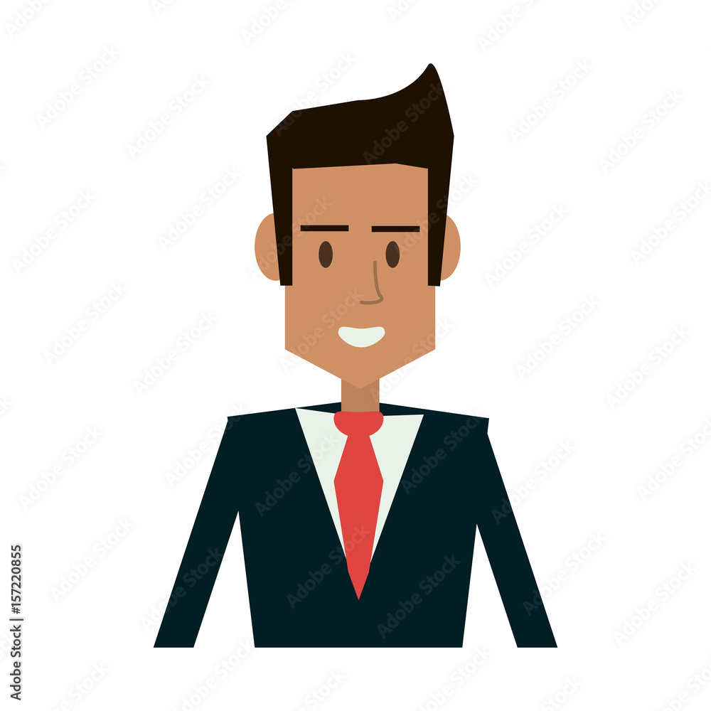 portrait of smiling businessman icon image vector illustration design ...