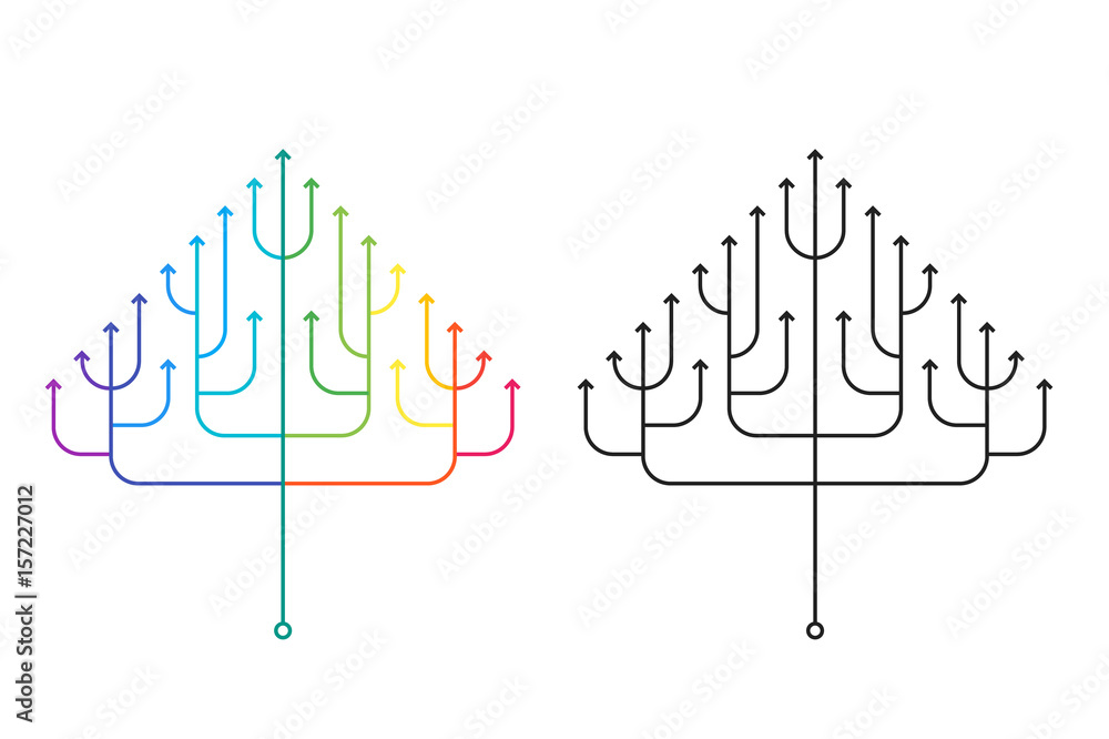 Abstract Growing Arrow Tree That Symbolizes Development And Growth ...