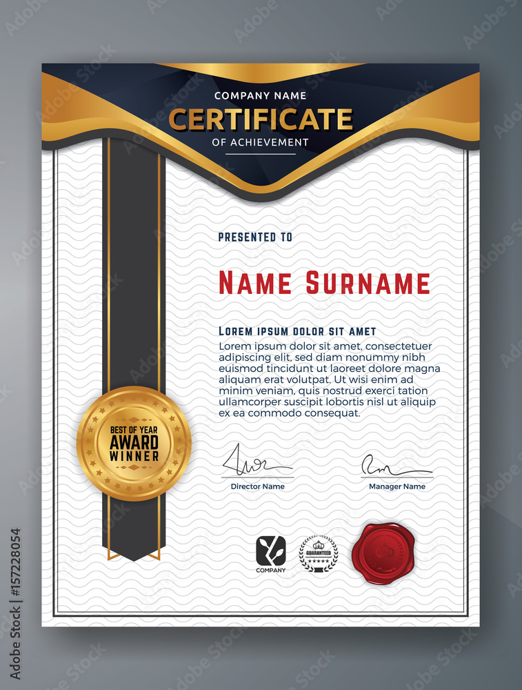 Multipurpose Professional Certificate Template Design for Print. Vector ...