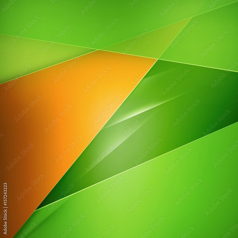Abstract vector background. Green and orange background for wallpaper, flyer, poster, banner ...