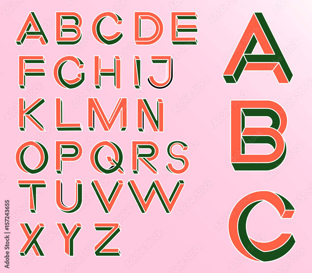 Impossible Geometry letters. Impossible shape font. Low poly 3d ...