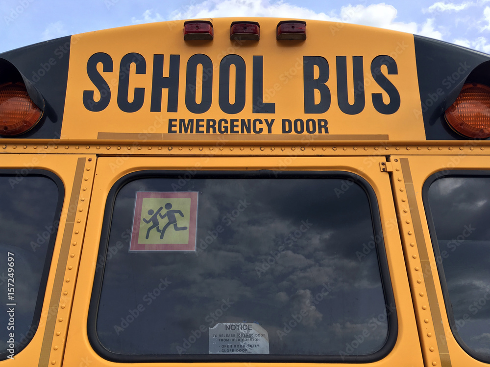 School bus back side Stock Illustration | Adobe Stock