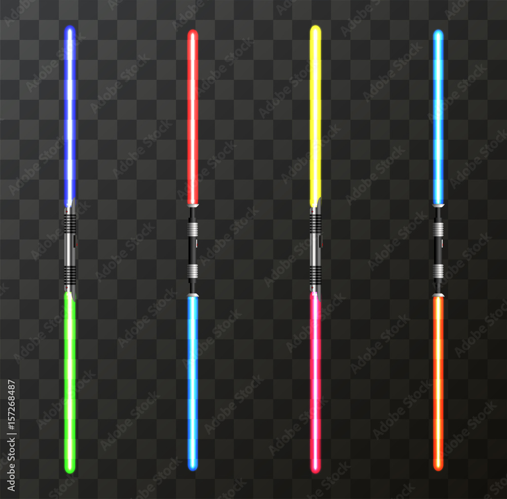 Vector modern light swords on transparent background. Stock Vector ...