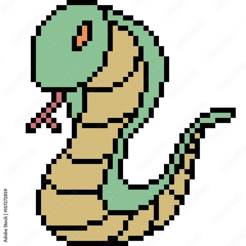 vector pixel art snake Stock Vector | Adobe Stock