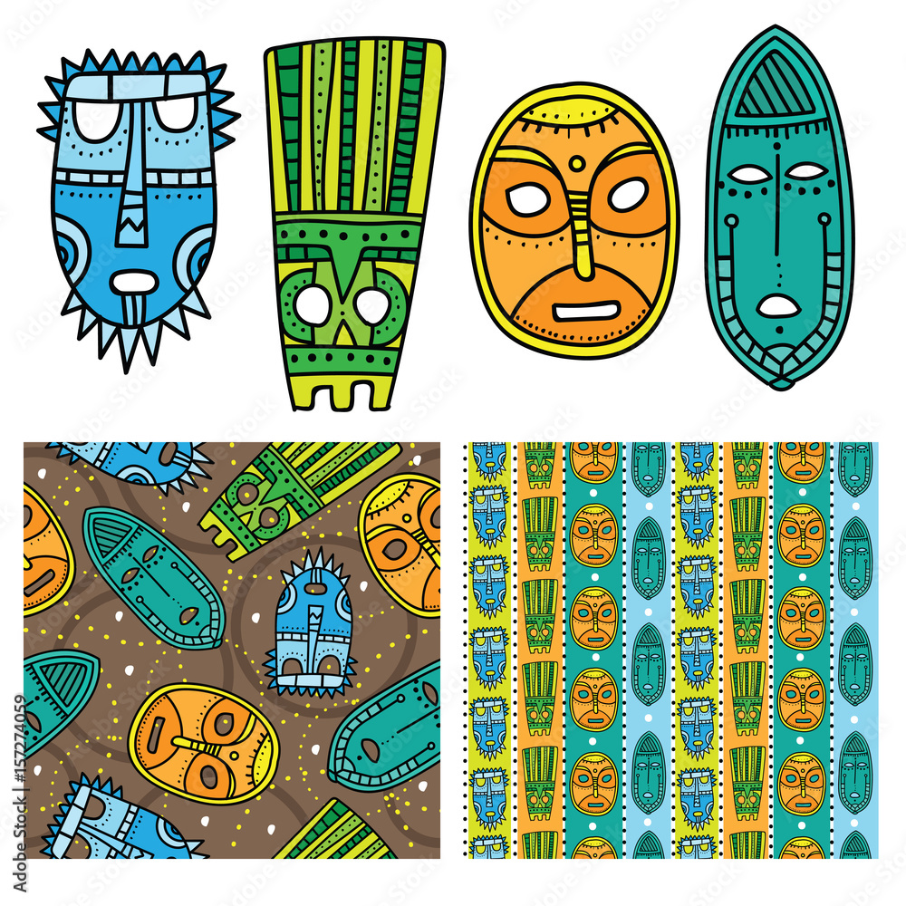 African Masks Patterns