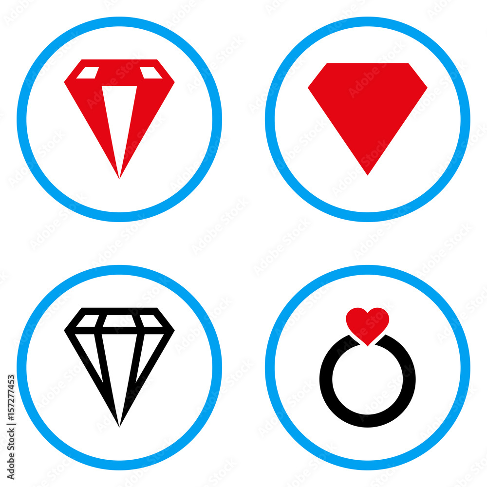 Diamond rounded icons. Vector illustration style is a flat iconic ...