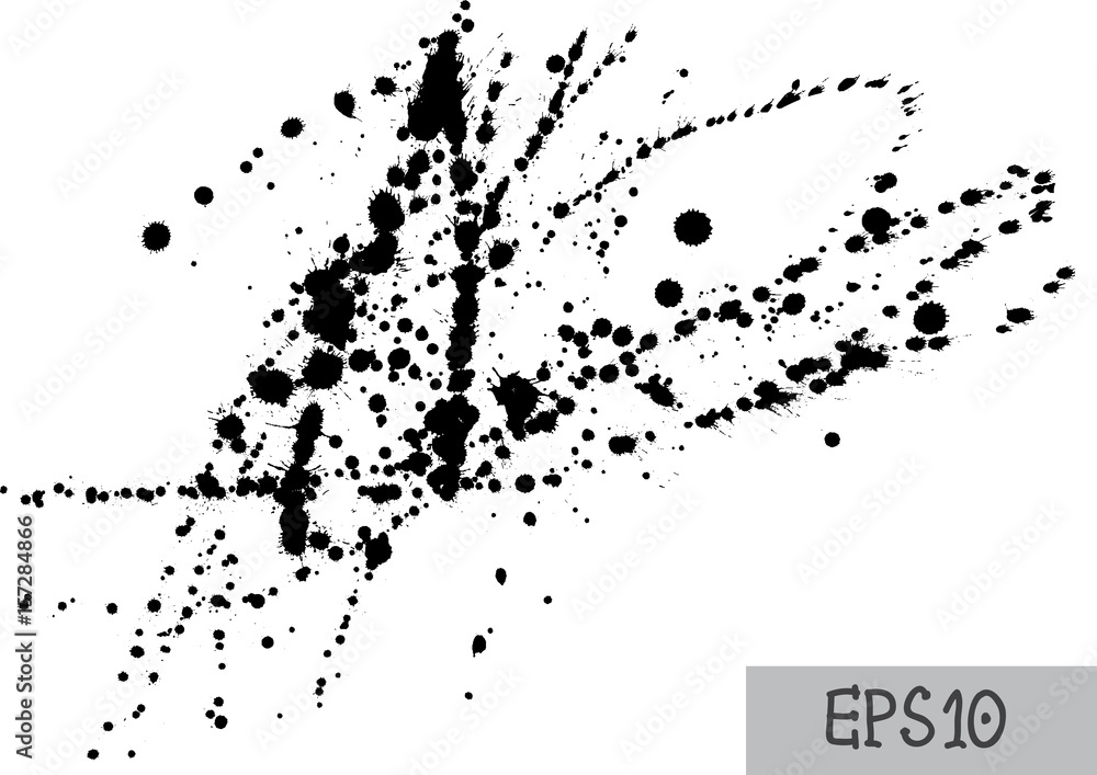 Black splash on white background, vector illustration. Stock Vector ...