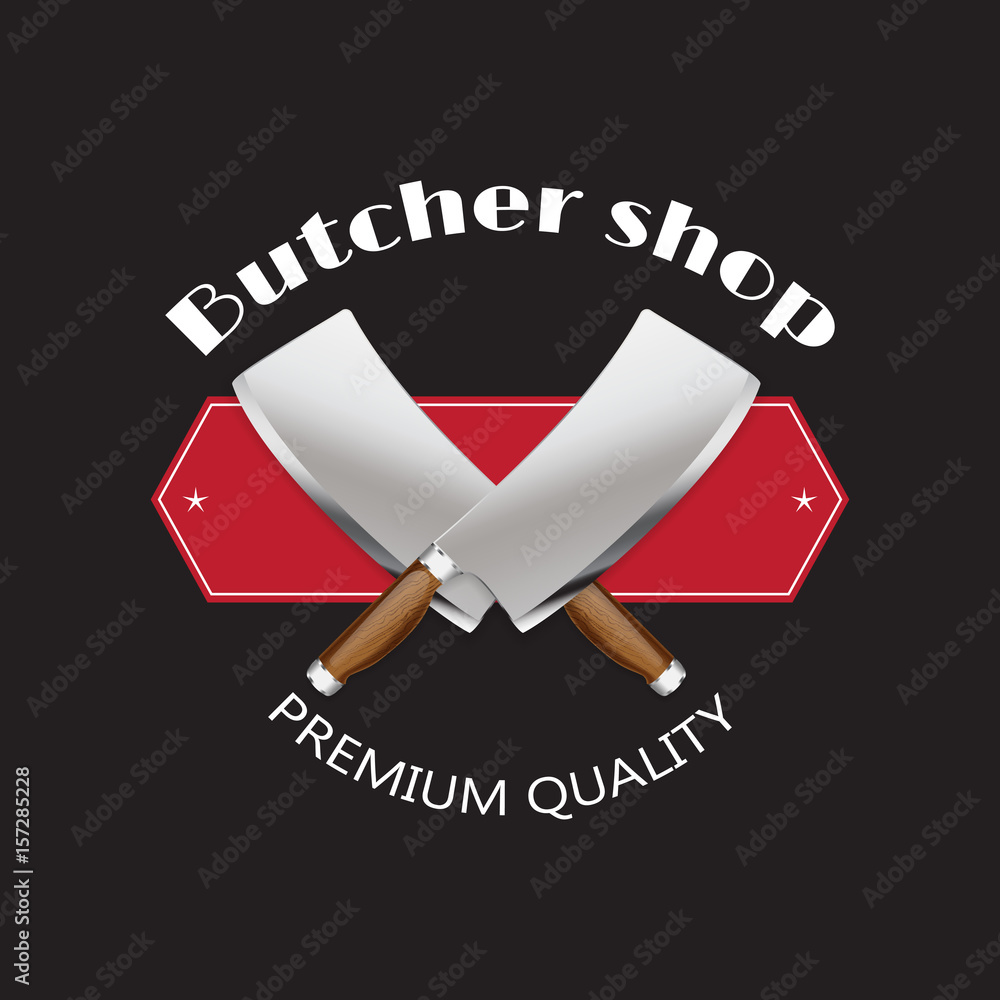 Design template for meat market.Butcher shop background. Advertising ...