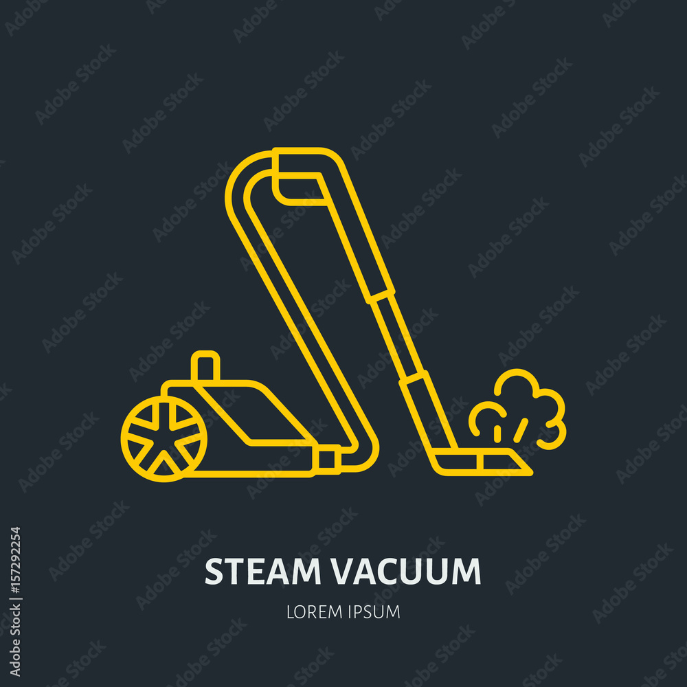 Steam vacuum cleaner flat line icon, logo. Vector illustration of ...