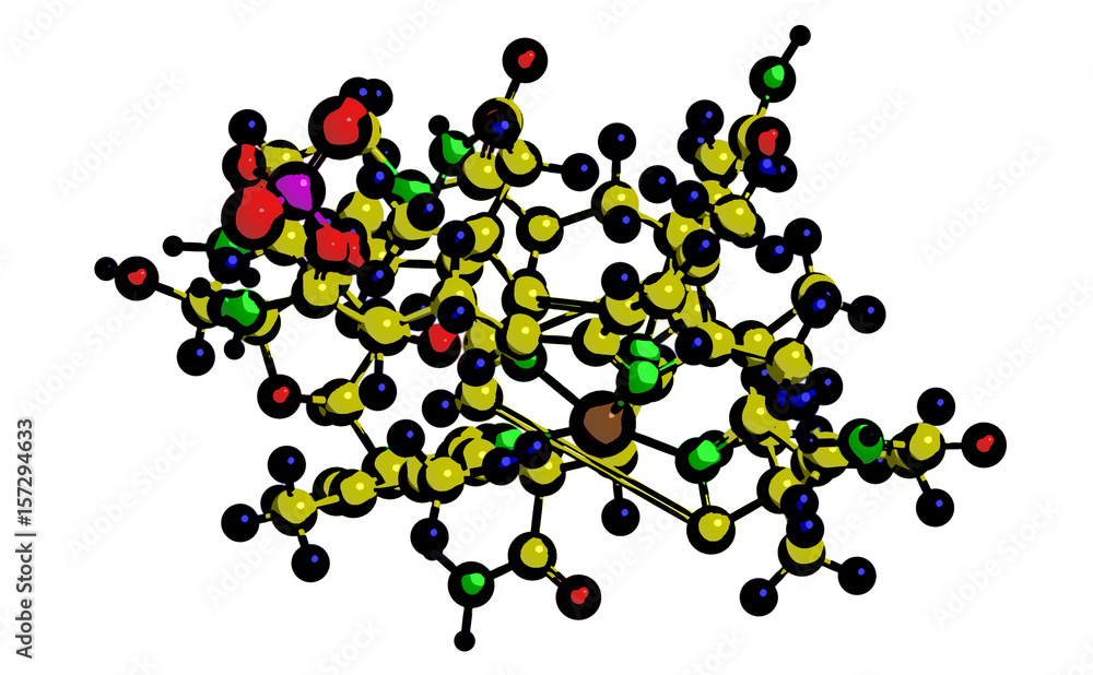Molecular structure of vitamin B12 (cobalamin) Illustration Stock ...