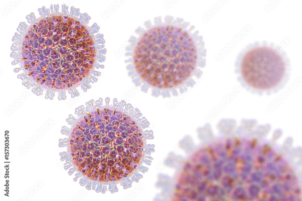 Rotavirus isolated on white background. Molecular model of a virus ...