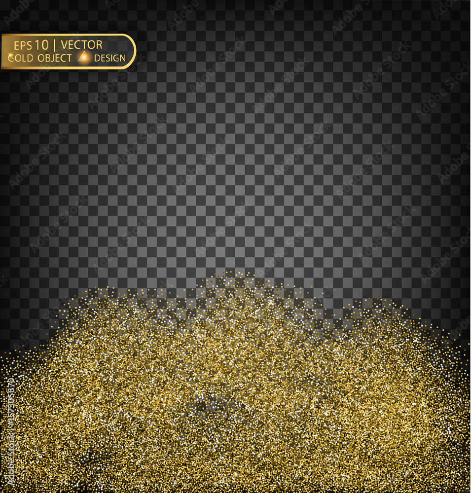 Gold sparkles on a transparent background. Gold background with ...