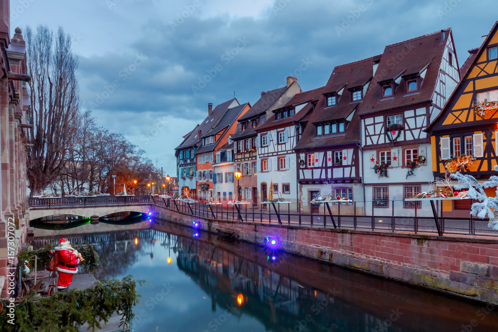French city Colmar on Christmas Eve. wall mural wallpaper ...
