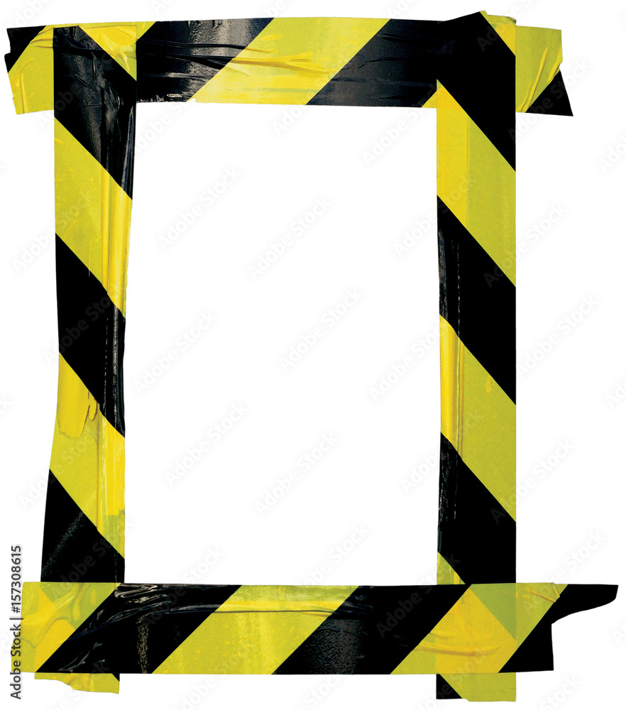 Yellow Black Caution Warning Tape Notice Sign Frame Vertical Adhesive ...