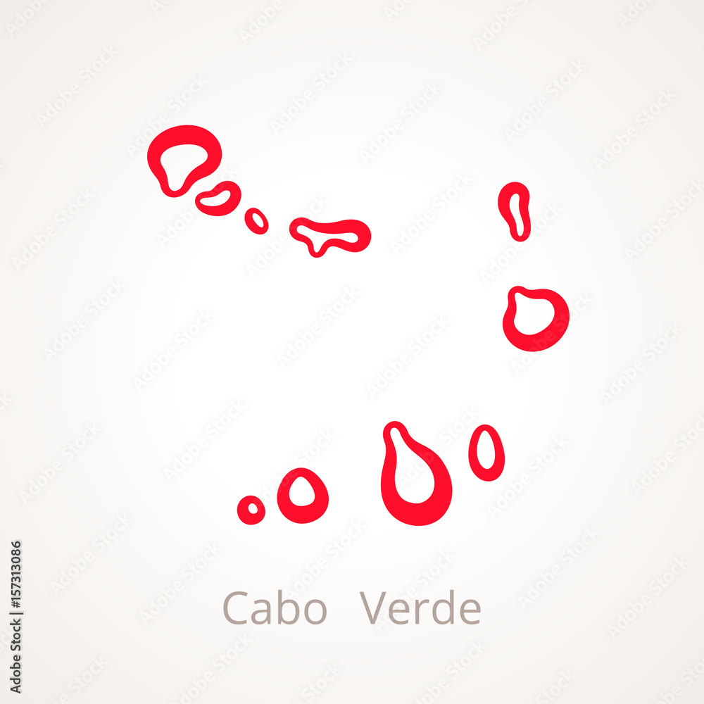Cabo Verde - Outline Map Stock 벡터 | Adobe Stock