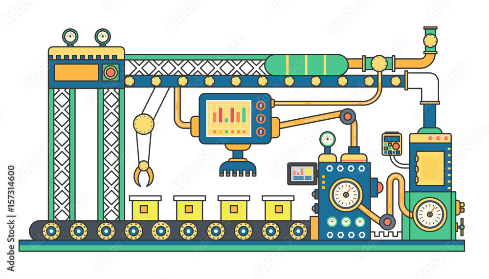 Factory Machine Illustration