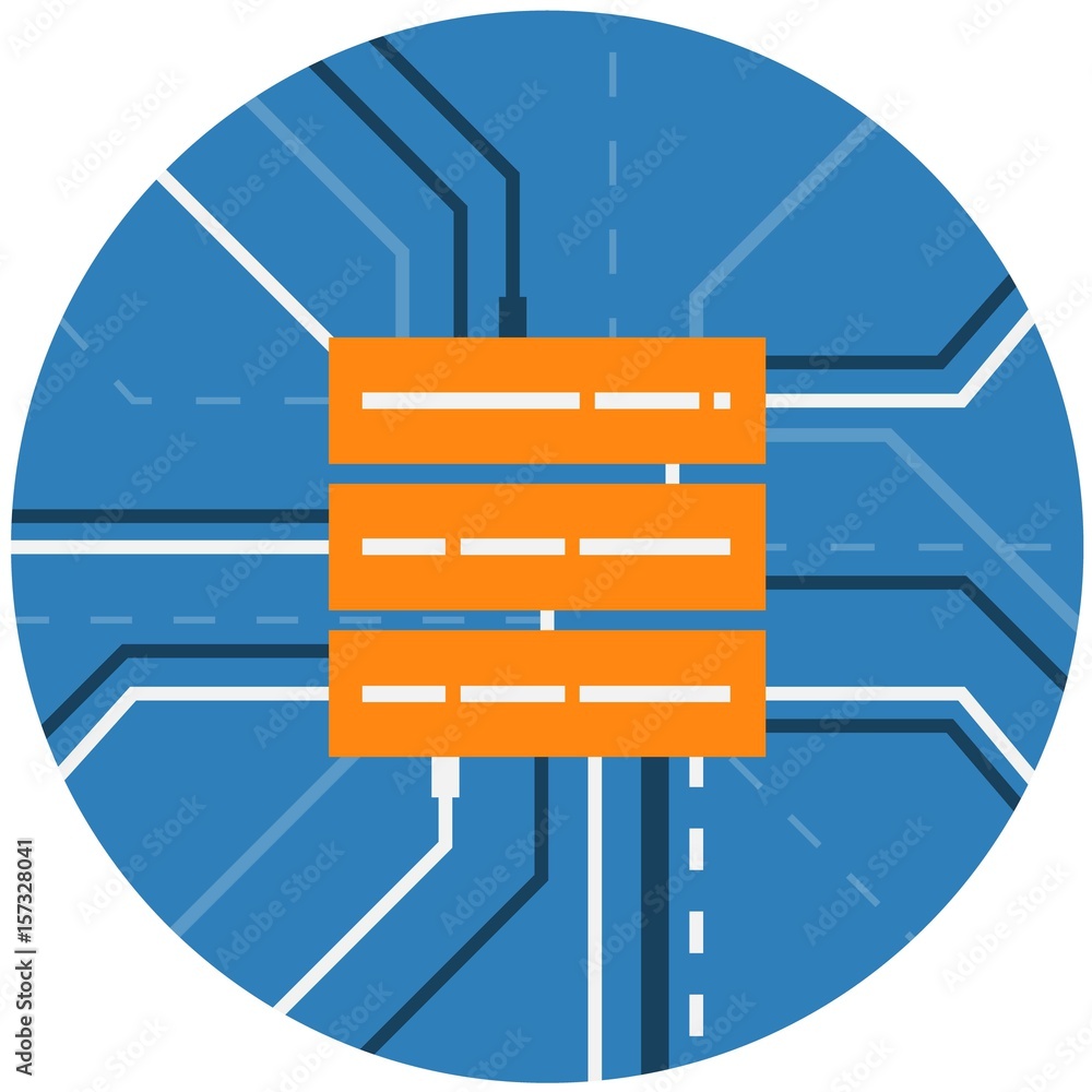 Data Server Storage Abstract Icon. Cloud Computing, Networking ...