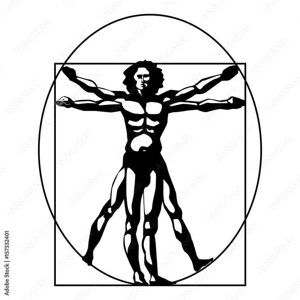 Vitruvian Man Silhouette